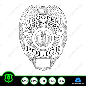 Kentucky State Police Badge SVG, Highway Patrol Trooper Shield Vector ...