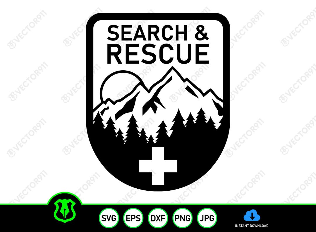 Search and Rescue Emblem SVG, SAR Patch Mountain Design Vector Clipart ...