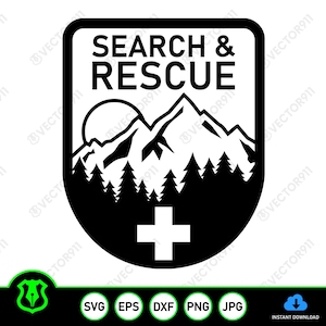 Search and Rescue Emblem SVG, SAR Patch Mountain Design Vector Clipart ...