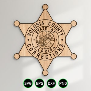 Volusia Florida Corrections SVG, County Correctional Officer Shield ...