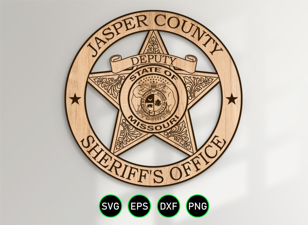 Jasper Missouri Sheriff Badge SVG, JCSO County Sheriff's Office Deputy ...