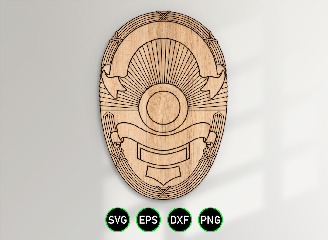 Classic Oval Badge V13 SVG, Blank Police Sheriff Fire Badge Design ...