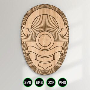 Classic Oval Badge V13 SVG, Blank Police Sheriff Fire Badge Design ...