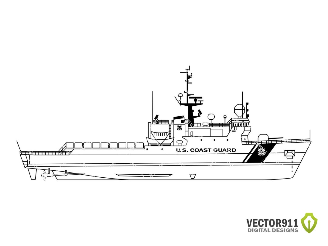 USCG WMEC 270 Ship Side Profile Outline Coast Guard Reliance - Etsy