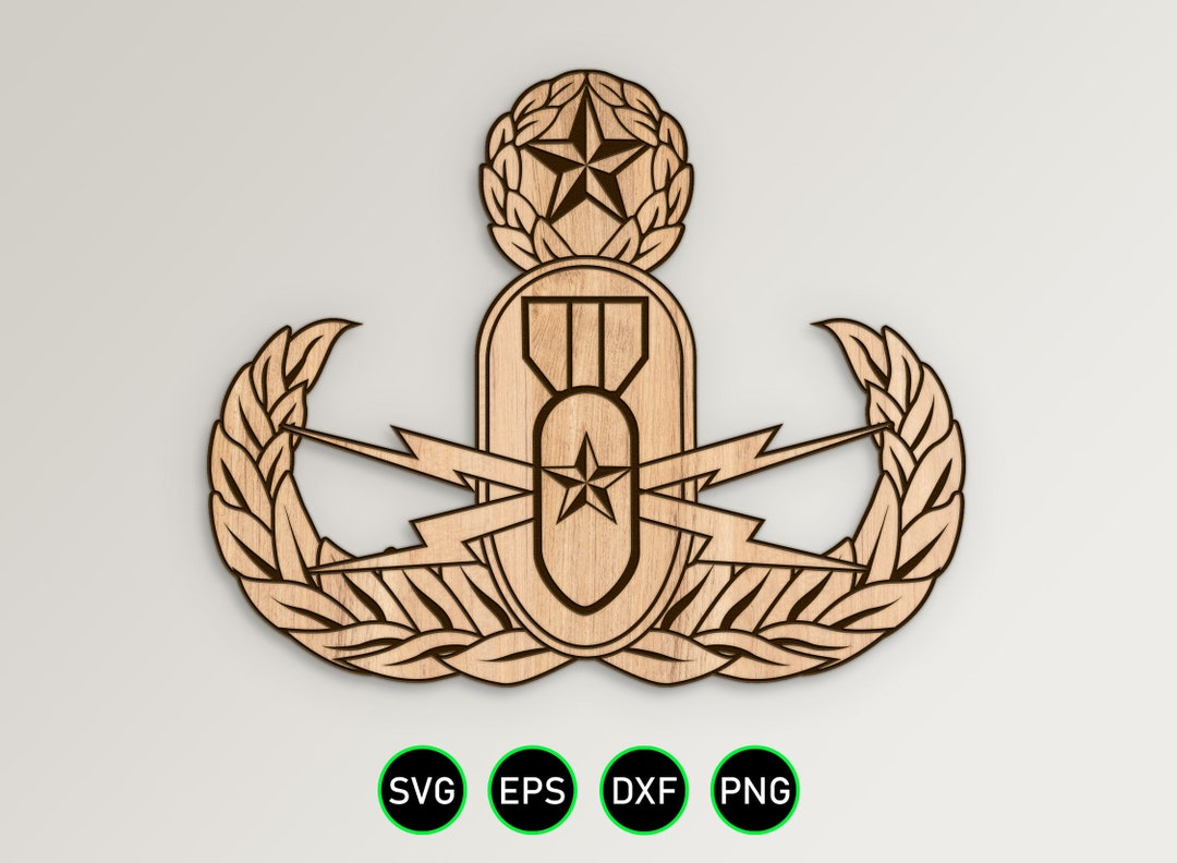 Navy EOD Master Badge SVG, Explosive Ordnance Disposal Vector Clipart for Woodworking, Vinyl ...
