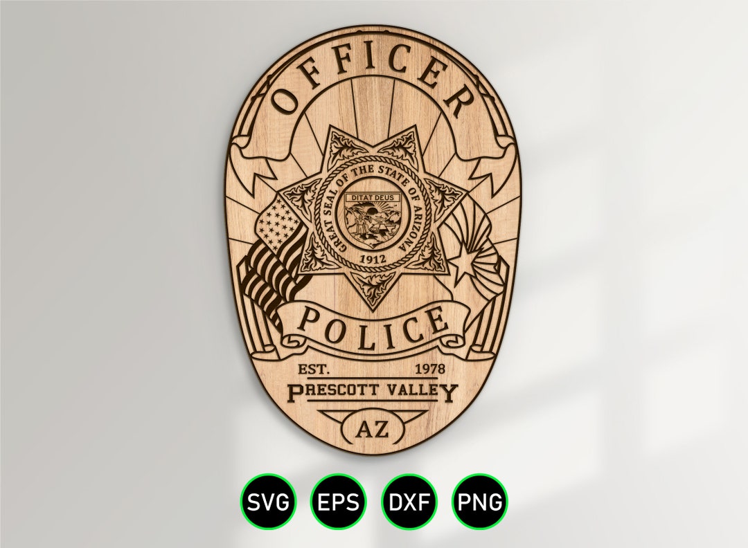 Prescott Valley Arizona Police Badge SVG, City Police Department ...