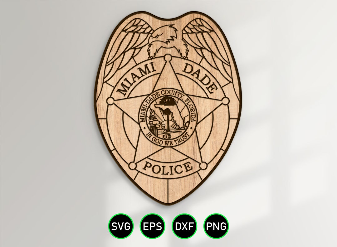 Miami Dade Florida Police Badge SVG, County Police Officer Vector ...