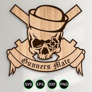 Navy Gunner's Mate Skull SVG, Coast Guard GM Rating Crossed Cannons ...