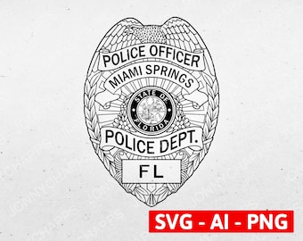 Florida Police Badge Vector - Etsy