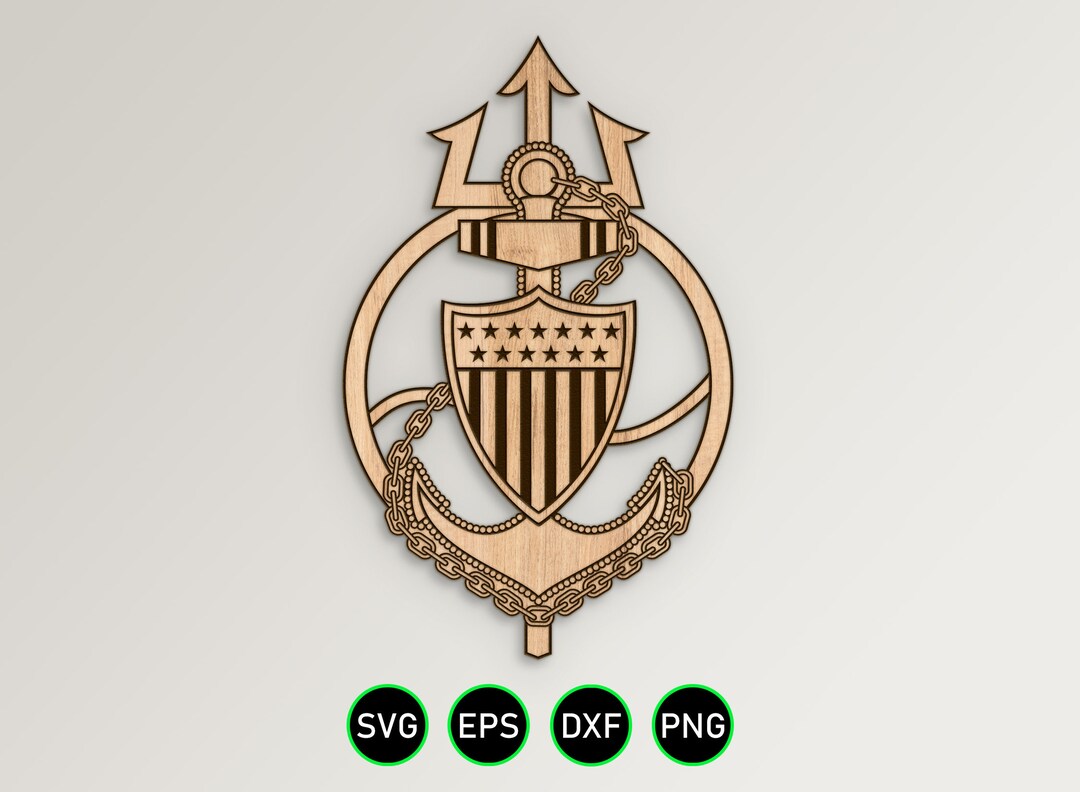 USCG MSTC Anchor Badge SVG, Coast Guard Marine Safety Technician Chief ...