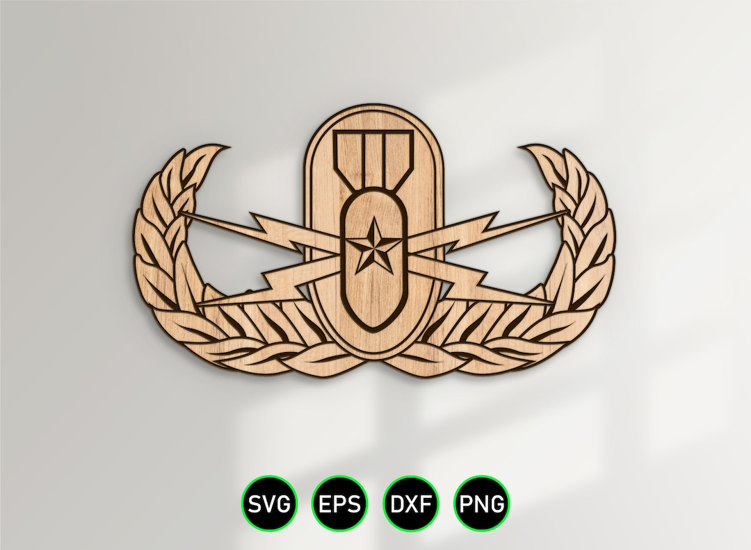 EOD Senior Badge SVG, Navy Explosive Ordnance Disposal Tech Insignia Vector Clipart for CNC and ...