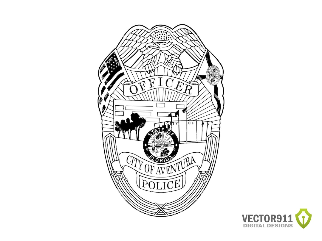 Aventura Florida Police Officer Badge, FL City Law Enforcement Logo ...
