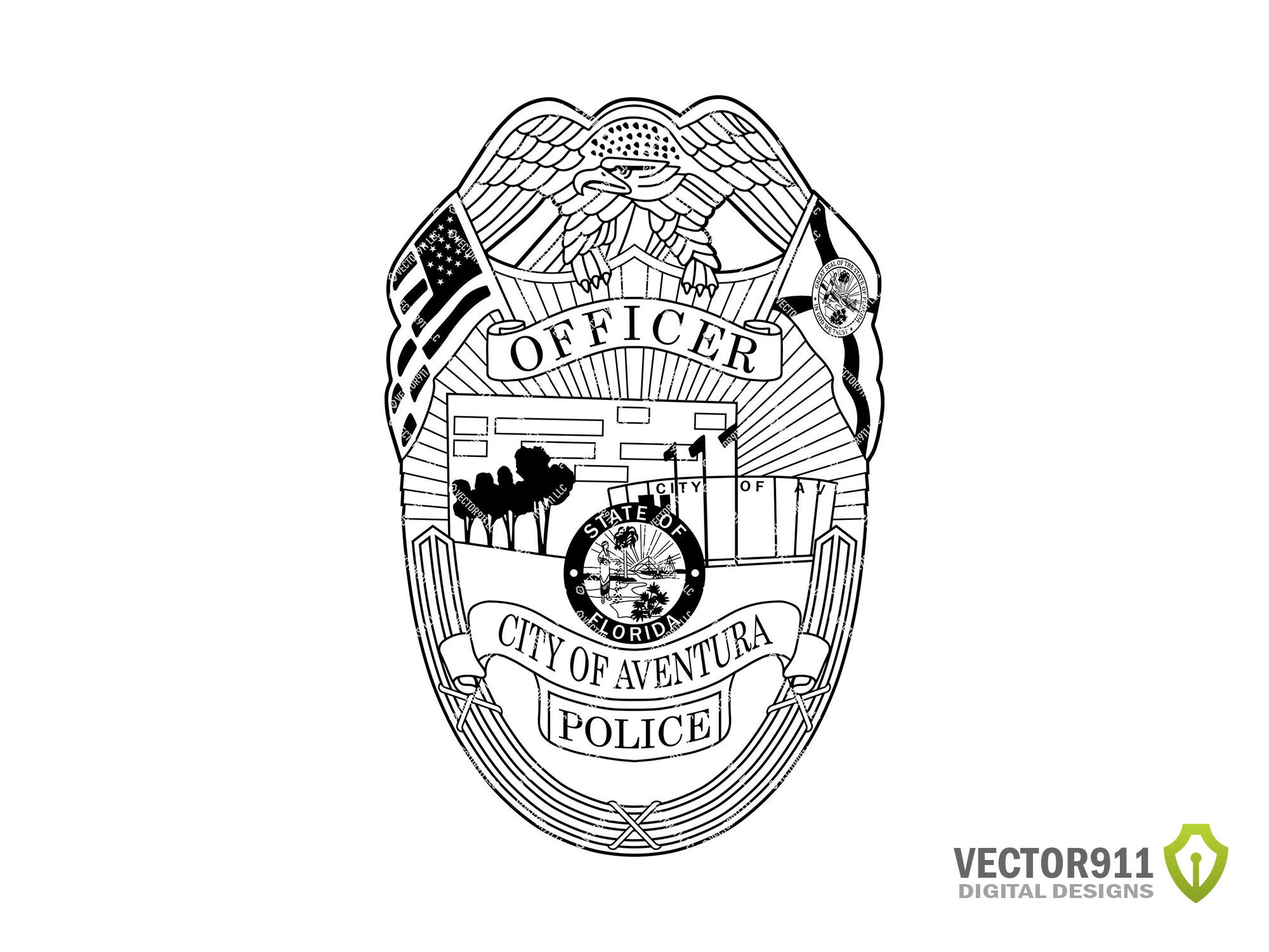 Oval Police Badge Template