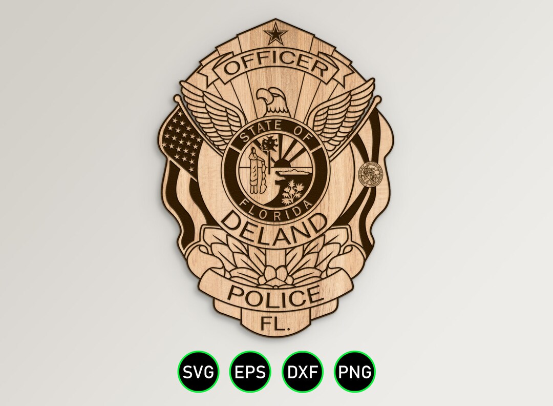 Deland Florida Police Badge SVG, Police Department Officer Vector ...