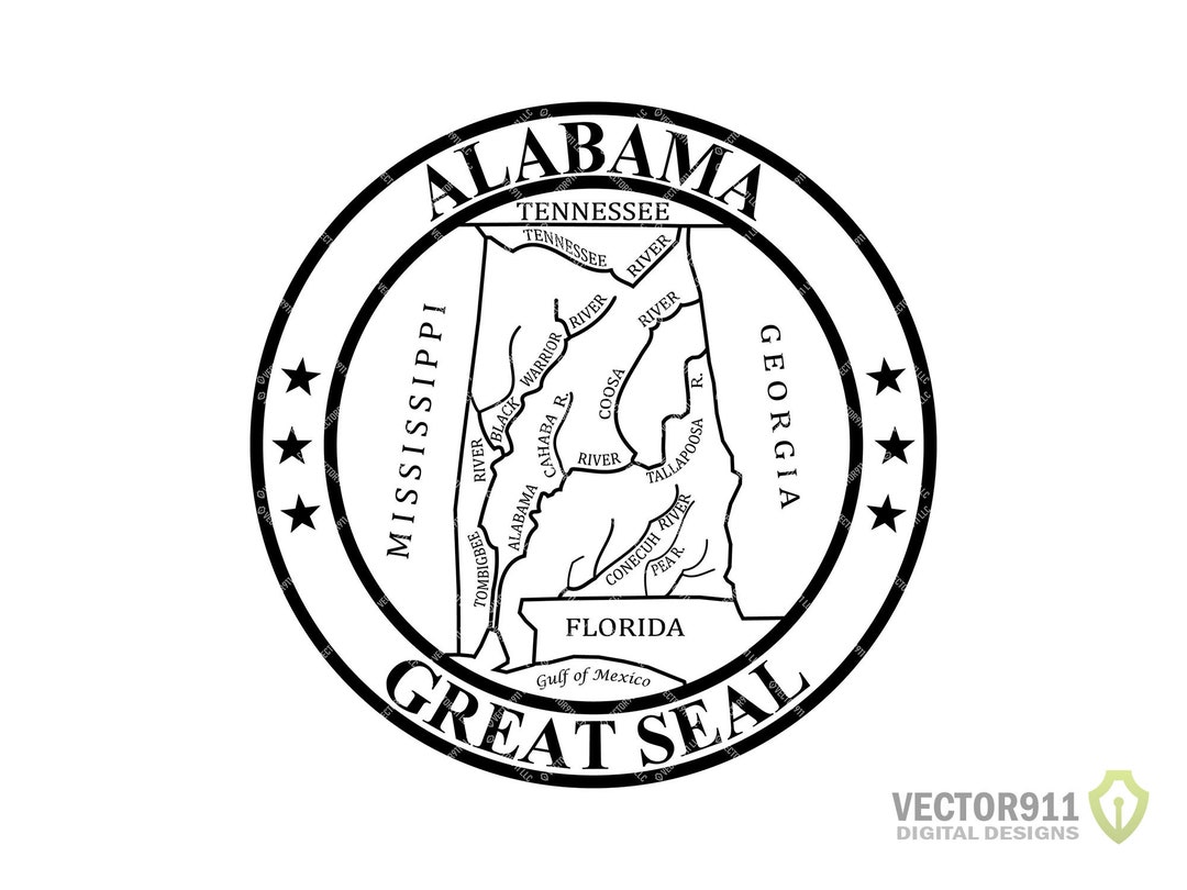 Alabama State Seal, Great Seal State of AL Logo Digital Vector .ai ...