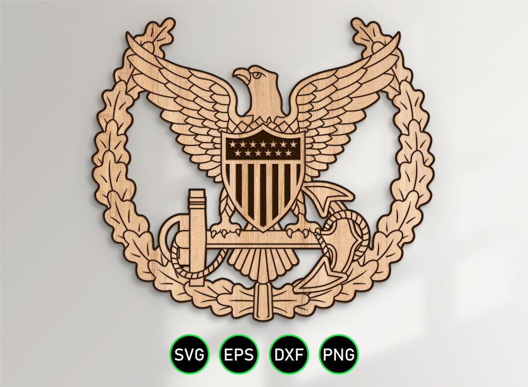 USCG Command Ashore Pin SVG, Coast Guard Commanding Officer Insignia ...