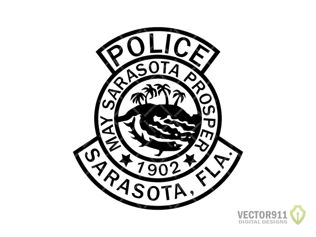 Sarasota Florida Police Department Logo, FL Law Enforcement Badge Seal ...