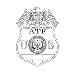 DOJ ATF Badge SVG, Alcohol Tobacco Firearms Officer Vector Clipart for ...