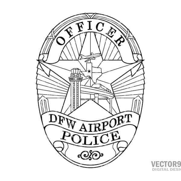 Dfw Airport Police Badge Svg - Etsy