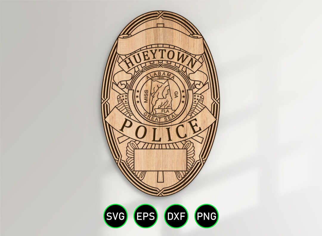 Hueytown Alabama Police Badge SVG, City Police Department Officer ...