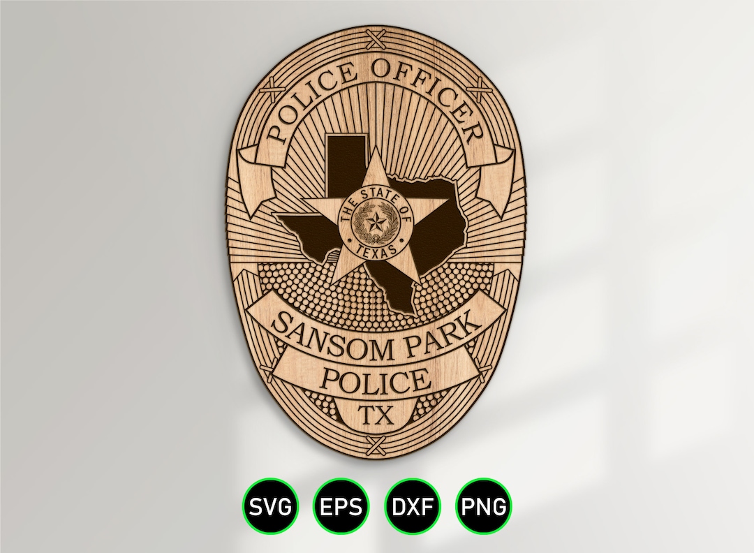 Sansom Park Texas Police Badge SVG, City Police Department Officer ...