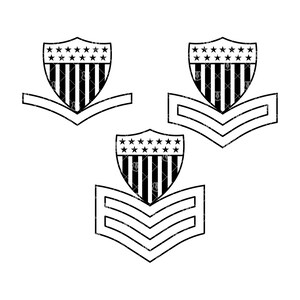 Coast Guard E4, E5, E6 Ranks SVG Bundle USCG Enlisted Rank Insignia PNG ...