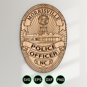 Morrisville NC Police Badge SVG, North Carolina Officer Shield Vector ...