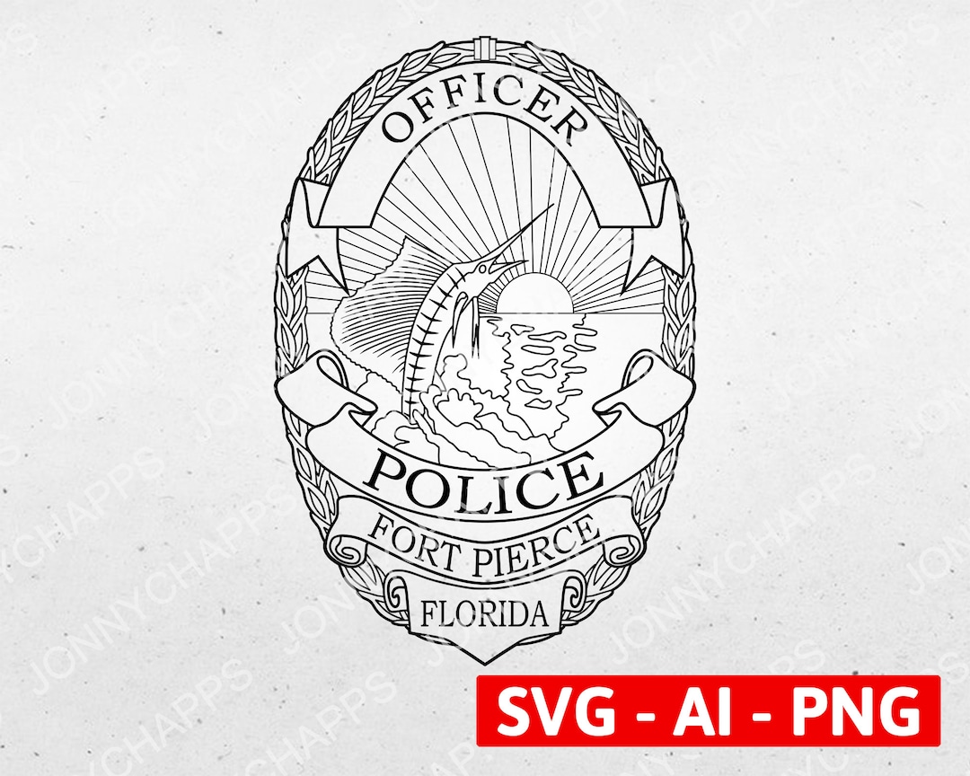Fort Pierce Florida Police Officer Badge FL Law Enforcement - Etsy