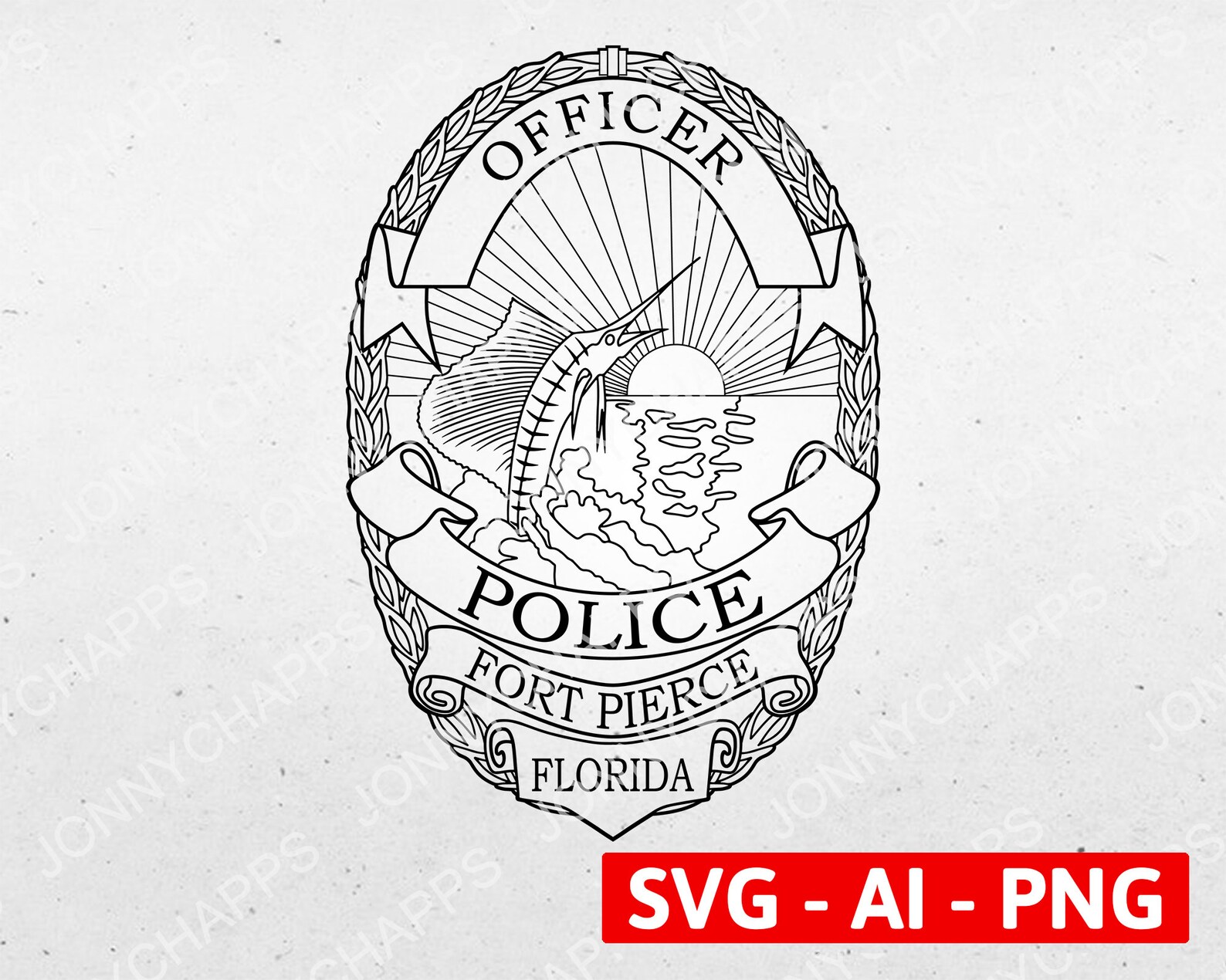 Fort Pierce Florida Police Officer Badge FL Law Enforcement - Etsy