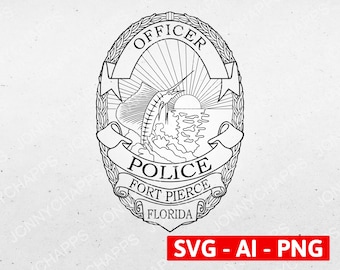 Florida Police Badge Vector - Etsy