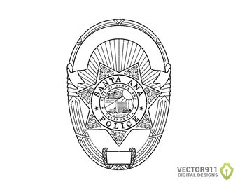 Santa Ana Police Badge SVG - Etsy