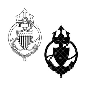 USCG MSTC Anchor Badge SVG, Coast Guard Marine Safety Technician Chief ...