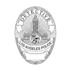 LAPD Detective Badge SVG, Los Angeles California Police Department Shield Vector Clipart for ...