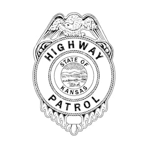 Kansas Highway Patrol Badge SVG, State Trooper Police Vector Clipart for Woodworking, Vinyl ...