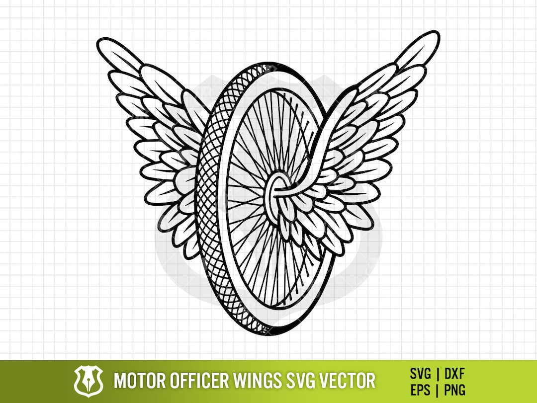 Law Enforcement Motorcycle Motor Officer Wings Blank, Police Wheel ...