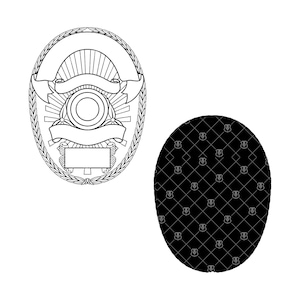 Classic Oval Shaped Badge V11 SVG, Blank Police Sheriff Fire Badge ...