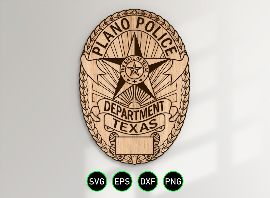 Plano Texas Police Badge SVG, City Police Department Officer Shield ...