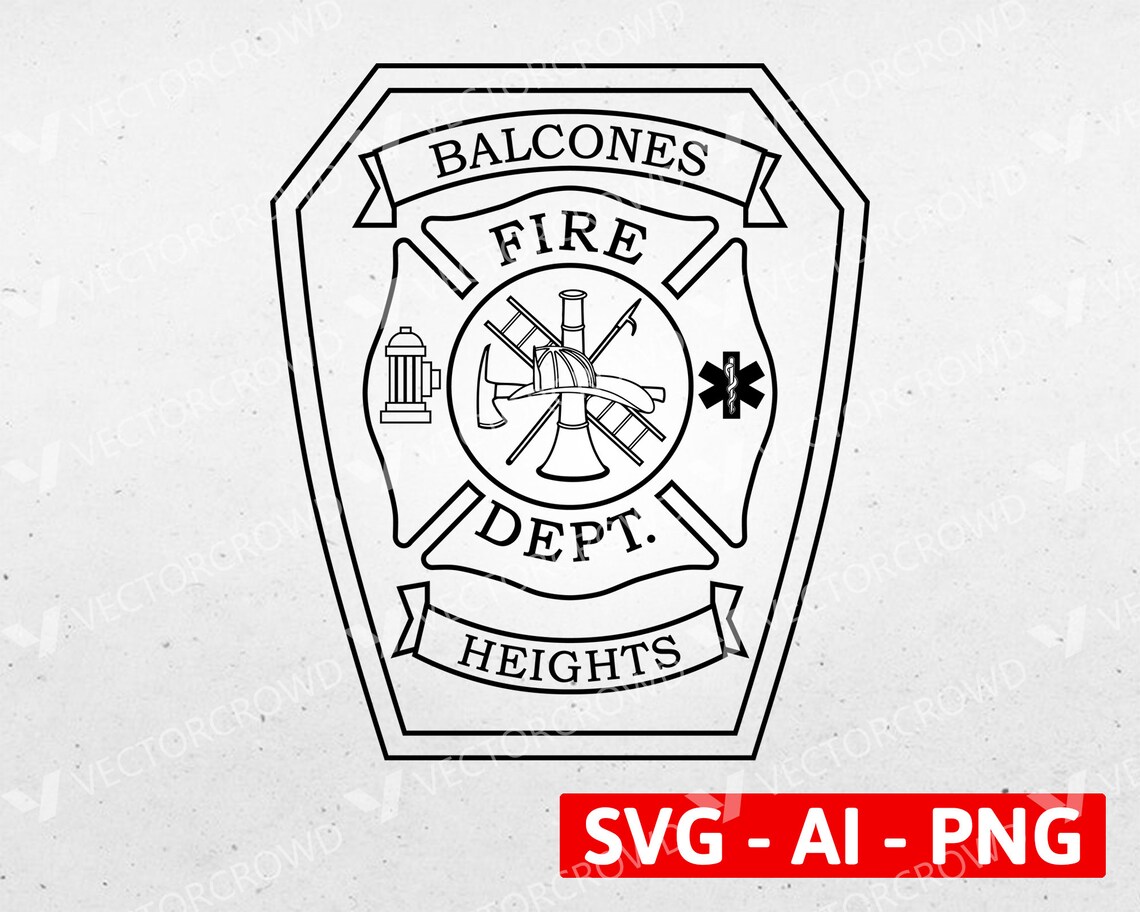Balcones Heights Texas Fire Department Logo City of Balcones - Etsy