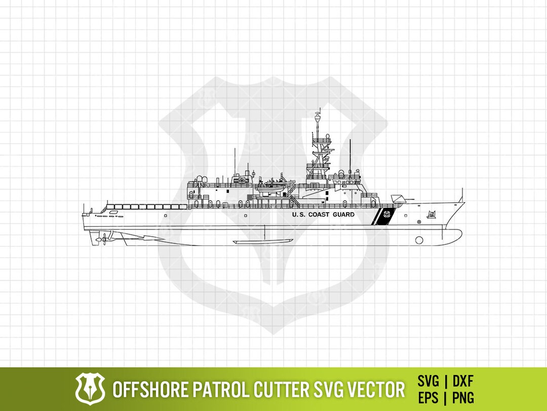 USCG OPC Offshore Patrol Cutter Side Profile Outline, Coast Guard OPC ...