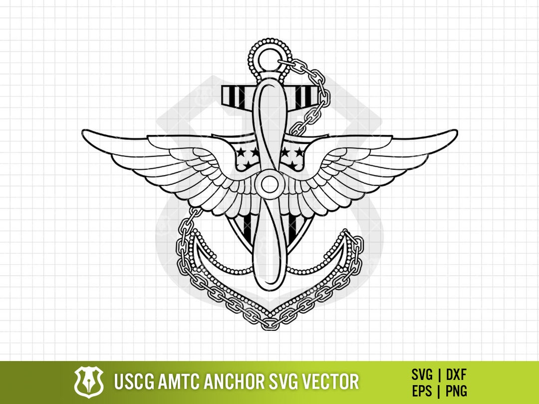 USCG AMTC Anchor Emblem SVG Image Chief Aviation Maintenance Technician ...