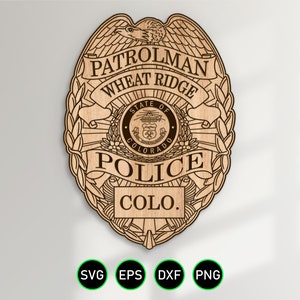 Wheat Ridge Colorado Police Badge SVG, City Police Department Patrolman ...
