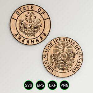 State of Arkansas Seals Bundle SVG, Great AR State Seal Simple and ...