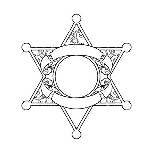 6 Point Star Badge V6 SVG Vector Police Sheriff Deputy Star Shaped ...