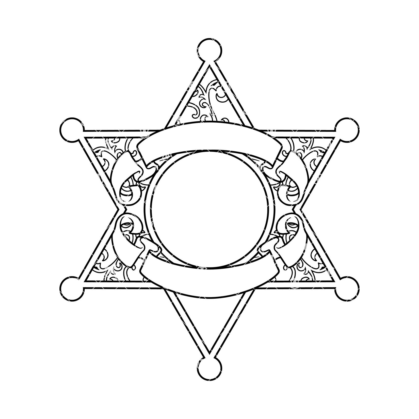 6 Point Sheriff Badge Clip Art