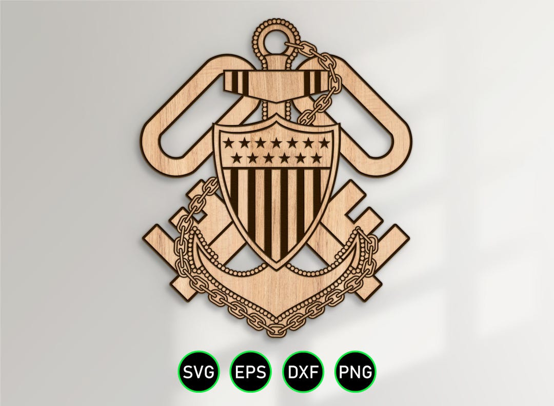 USCG Chief Storekeeper Anchor SVG, Coast Guard SKC Cpo Rating Insignia ...