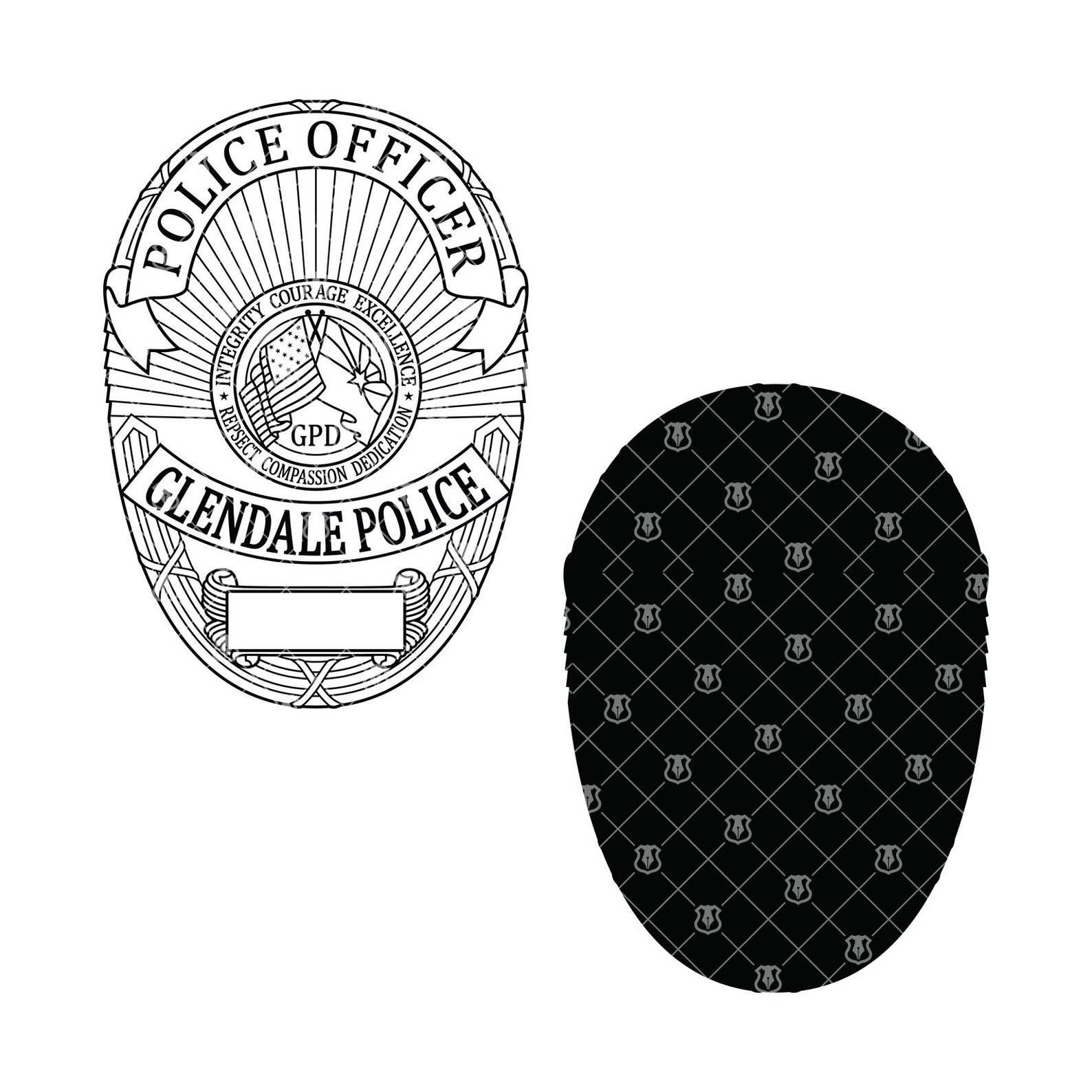 Glendale Arizona Police Badge SVG, Police Department Officer Vector ...