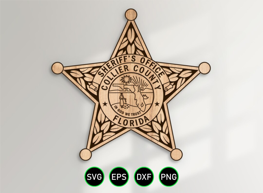 Collier Florida Sheriff Badge SVG, County Sheriff's Office Star Vector ...