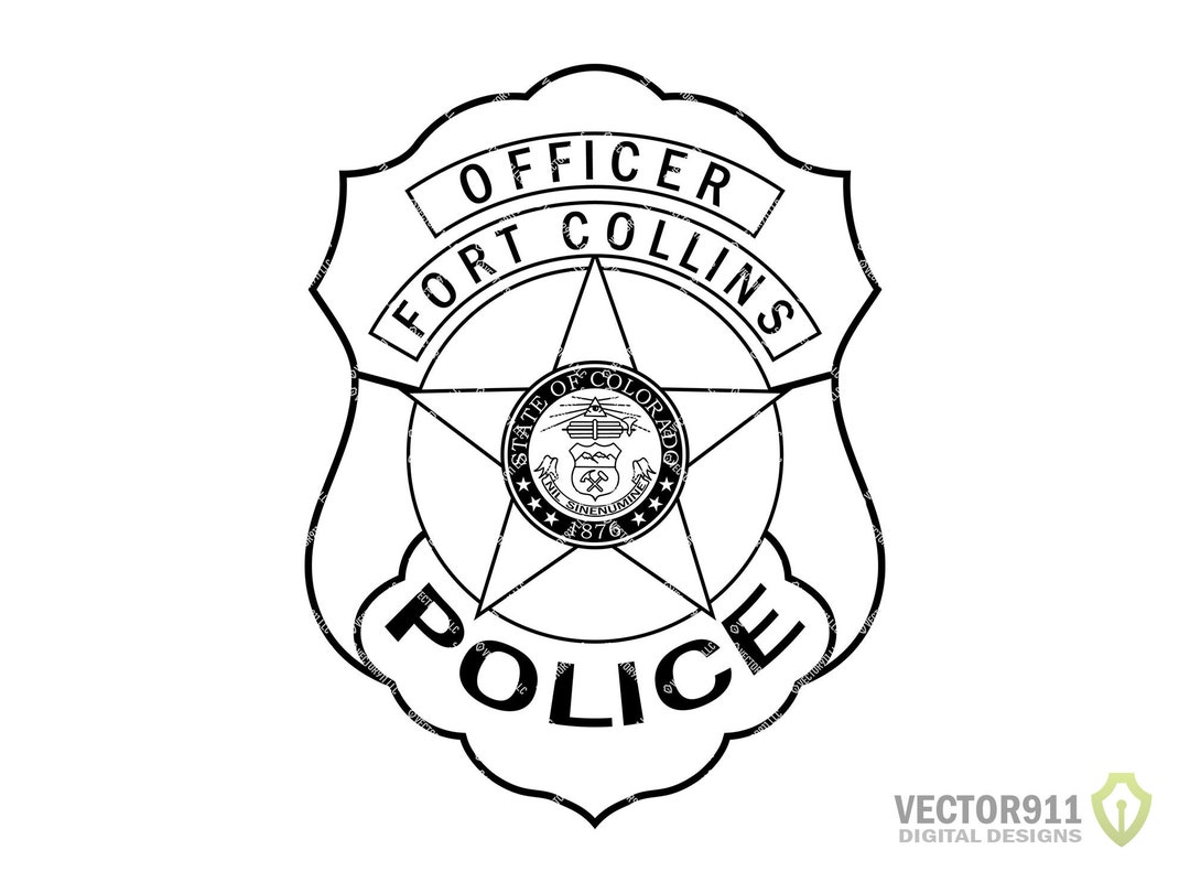 Fort Collins Colorado Police Officer Badge, CO Law Enforcement Logo in ...