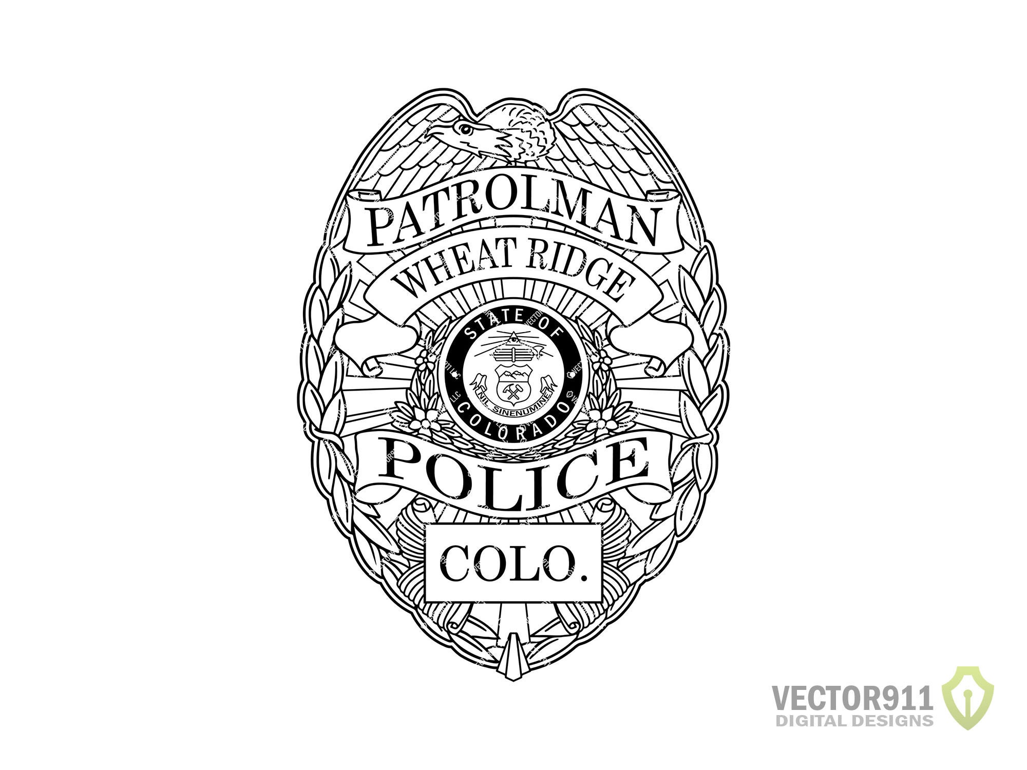 Police Officer Badge Coloring Page Sketch Coloring Page