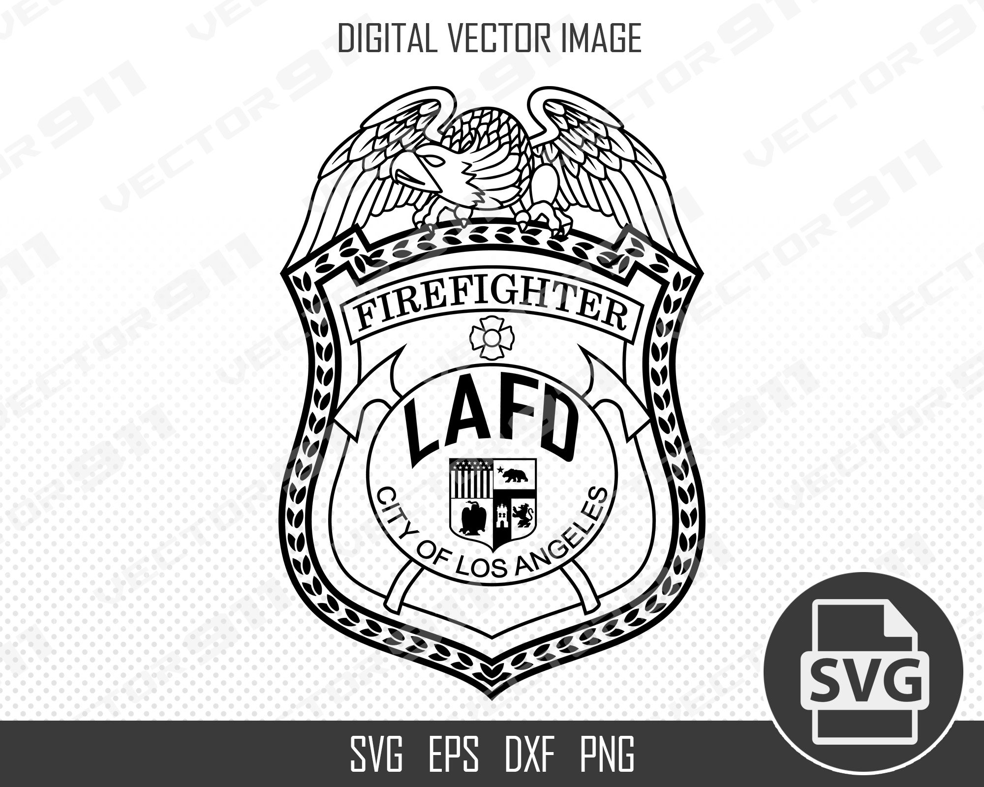 Los Angeles CA Firefighter Badge LAFD California Fire Rescue - Etsy